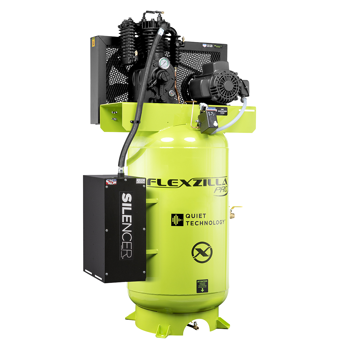 Flexzilla Pro Pressure Lube, Three Phase Stationary, Air Compressor w ...